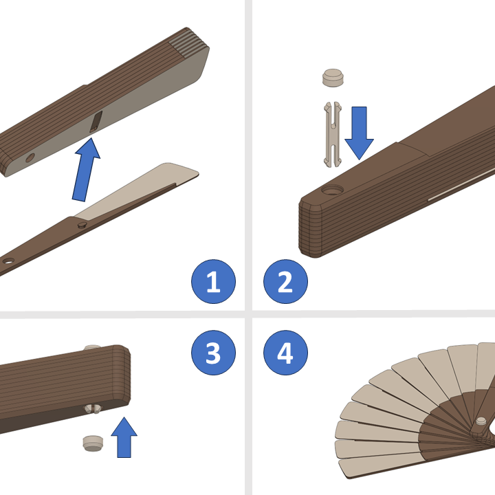 Classic Hand Fan by 3Dri | Download free STL model | Printables.com