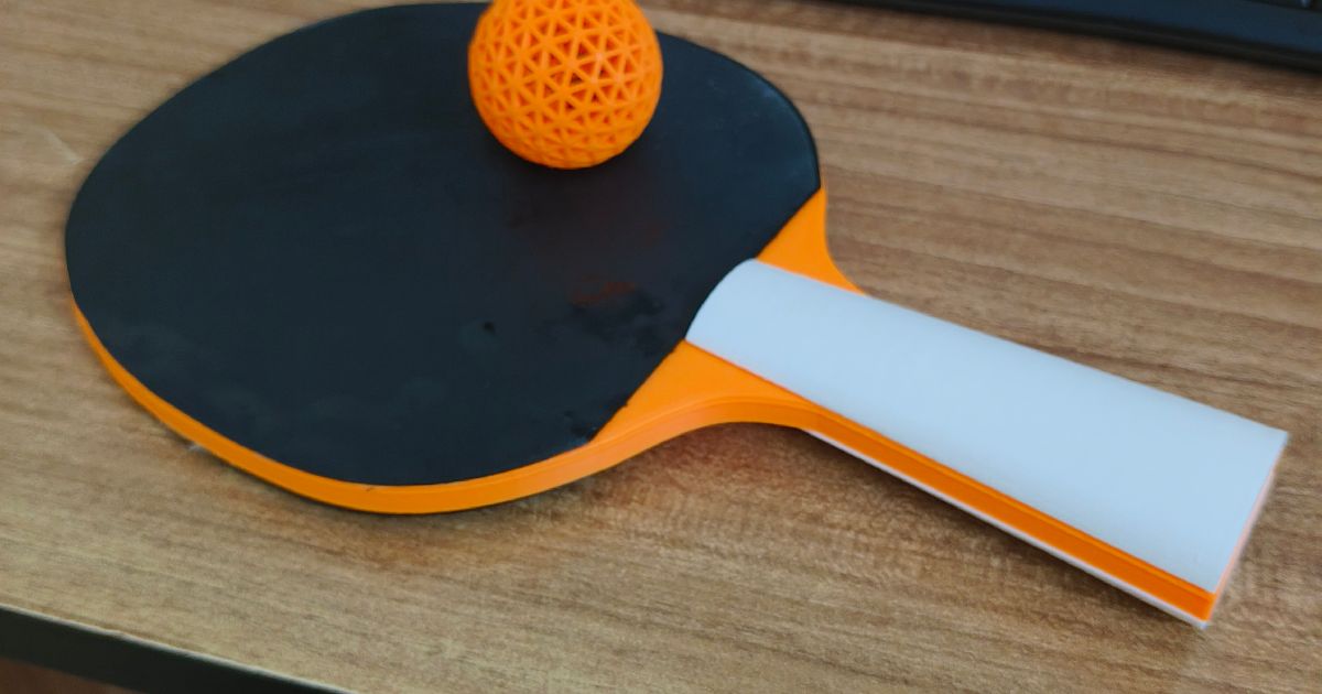 Table tennis bat with TPU padding by CJ | Download free STL model ...