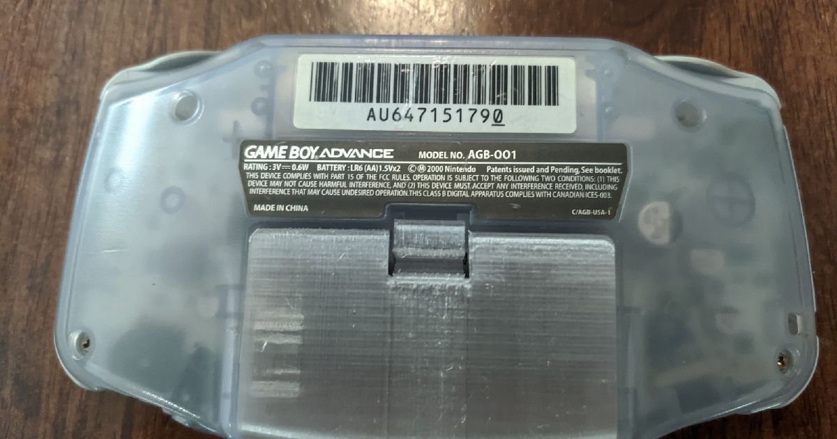 Battery Cover for the Nintendo Gameboy Advance by piranhaphish ...