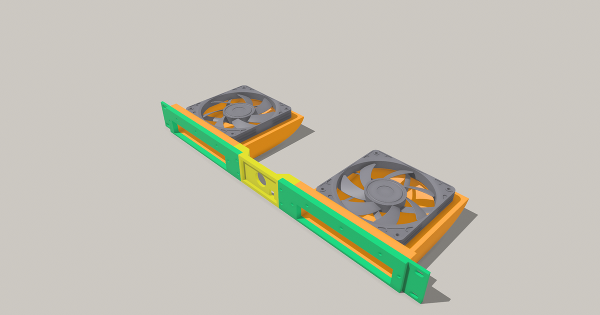 True 1U Rack Fan Cooler (V4) by AX | Download free STL model ...