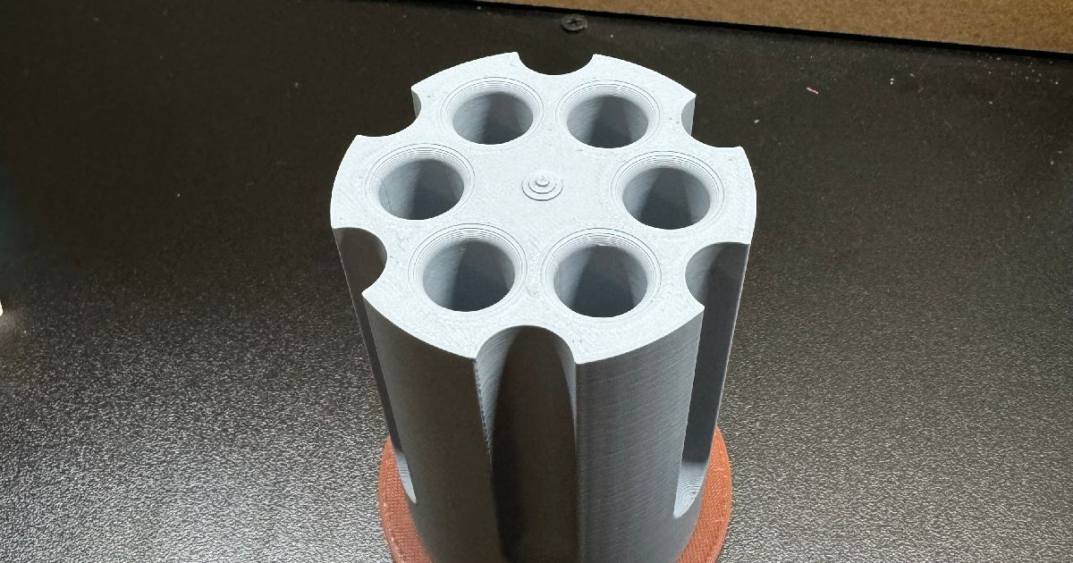 Revolver Cylinder Pen Holder by Colton Gamble | Download free STL model ...