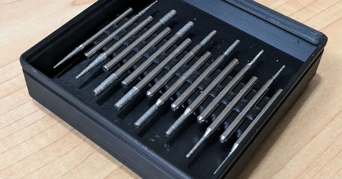 Gridfinity - parametric drill/rotary tool bit holder by Allen Robinson ...