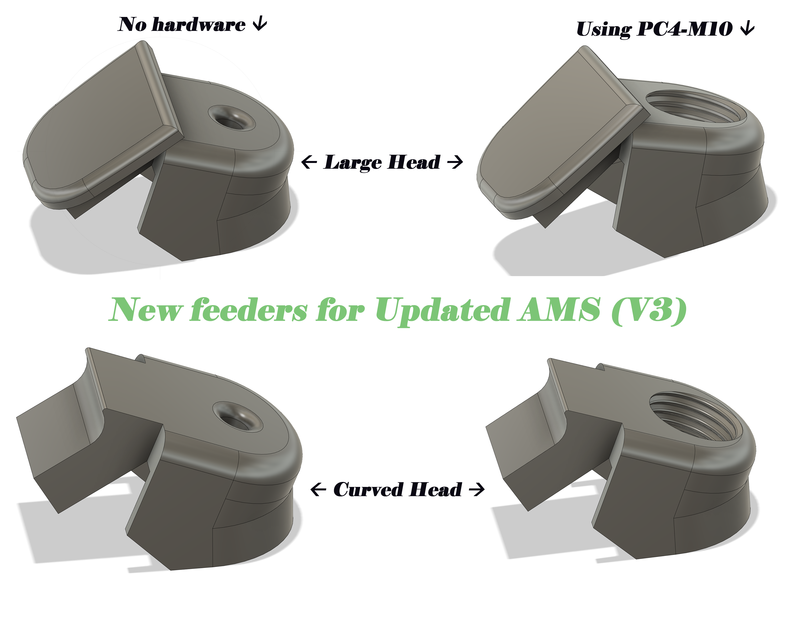 New feeders for Updated AMS (V3) (fusion360) by mosselini1 | Download ...