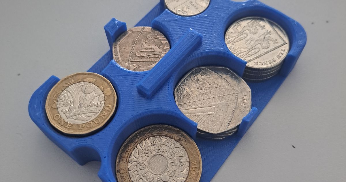 Small pocket sized coin holder (5p,10p,20p,50p,£1,£2 Coins) by Nut_Juice707 | Download free STL ...