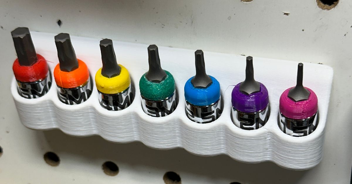 Color coding band for 1/4" hex sockets by cmh | Download free STL model ...