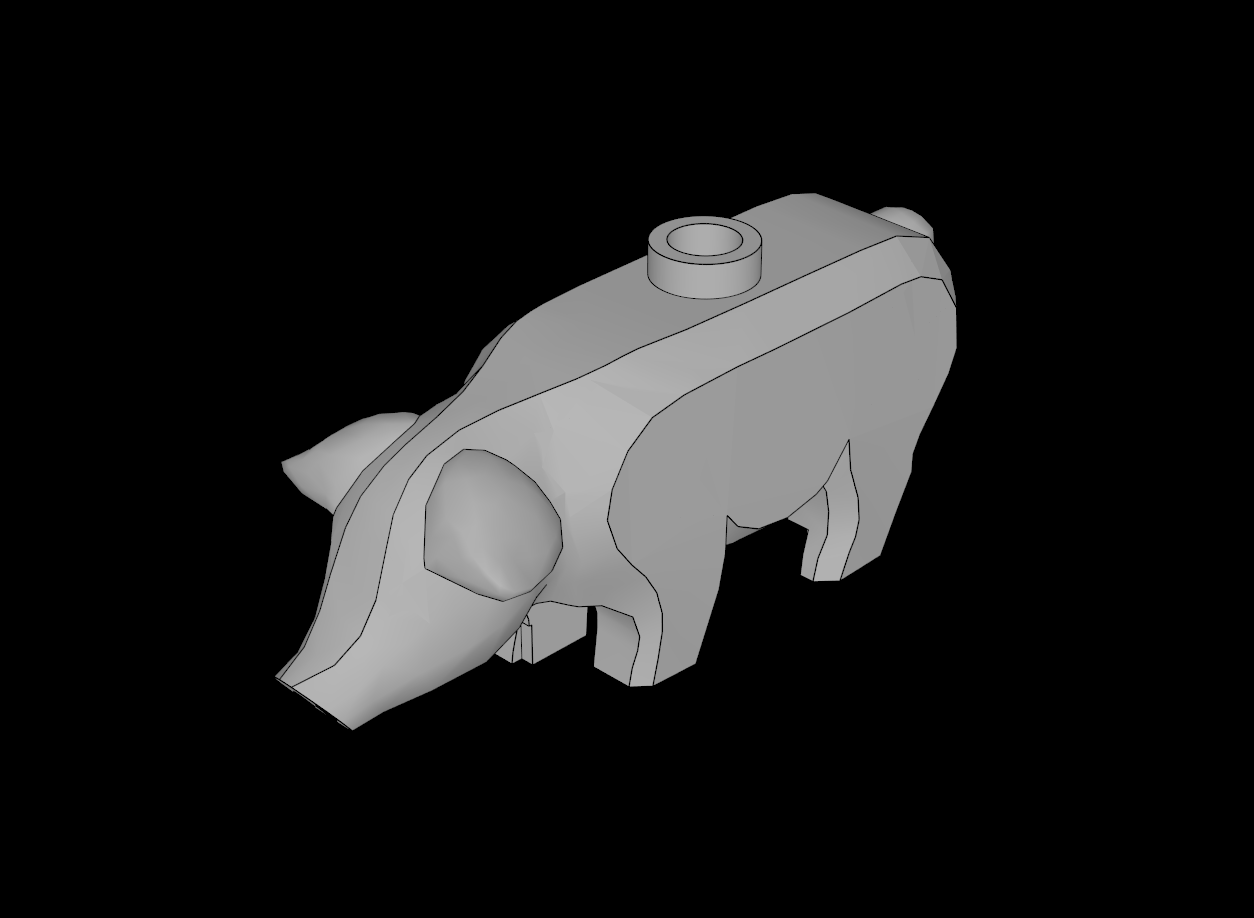 Lego Compatible (87621.dat) Animal Pig by thall72 | Download free STL ...