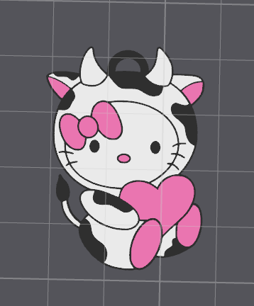 Hello Kitty cow Keychain by Printorama | Download free STL model ...