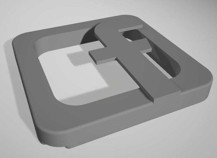 Facebook logo - display by JamesR5D4 | Download free STL model ...