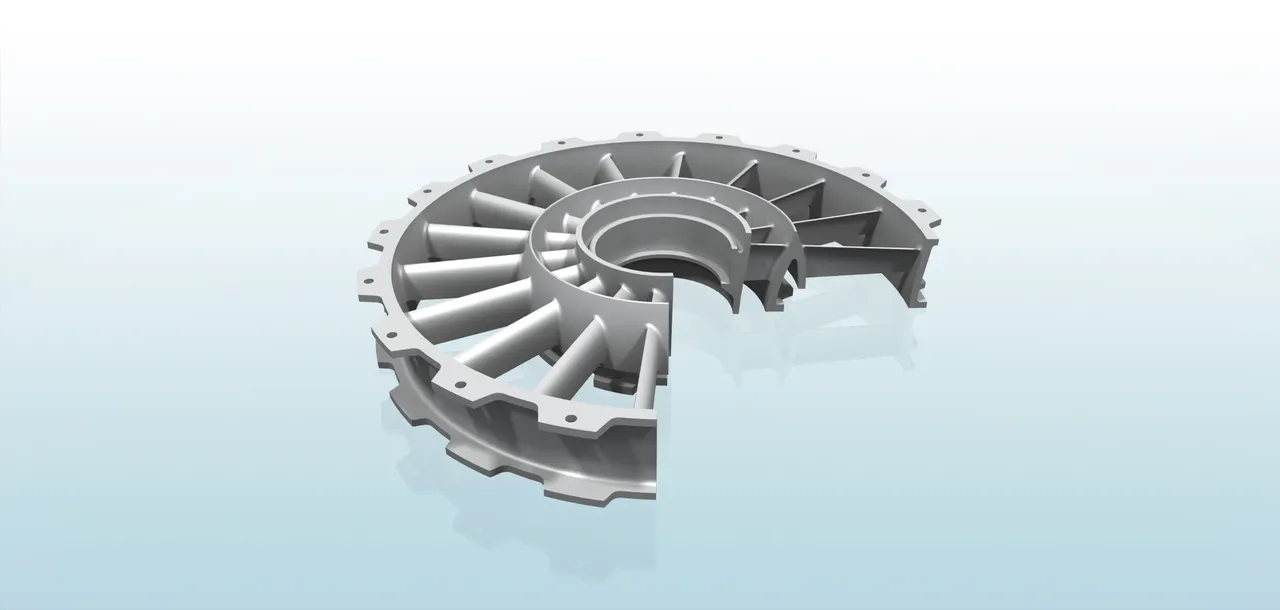 Model of a multi compressor stage ducted fan turbine by Dom | Download ...