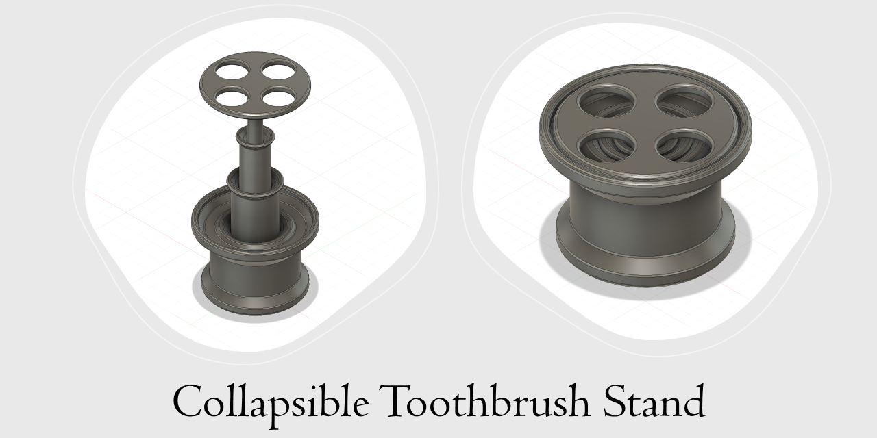 Collapsible Toothbrush Stand by JayBird_25 | Download free STL model ...