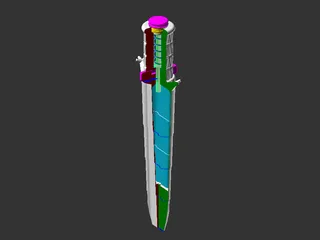 Spring loaded collapsible Sword by Jack | Download free STL model ...