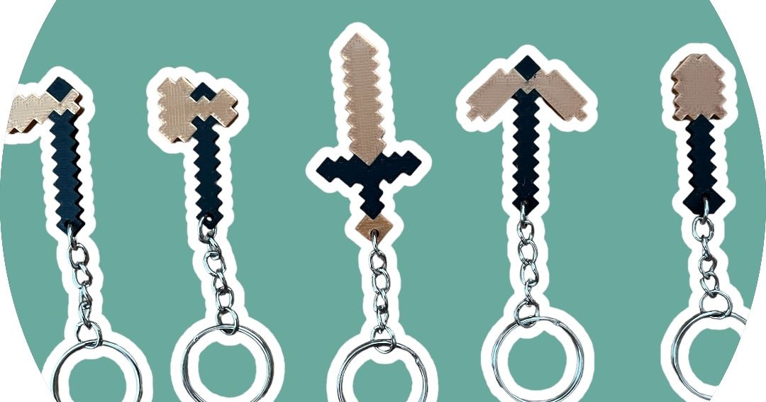 Minecraft keychain tools v_1 by LukeWorkshop | Download free STL model ...
