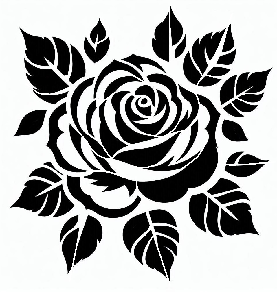 Stencil: Rose 3 by Nina Máčová | Download free STL model | Printables.com