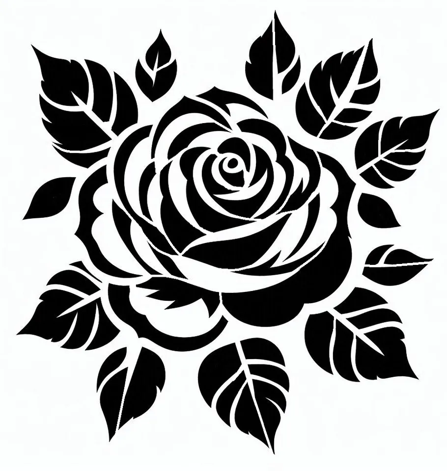Stencil: Rose 3 by Nina Máčová | Download free STL model | Printables.com