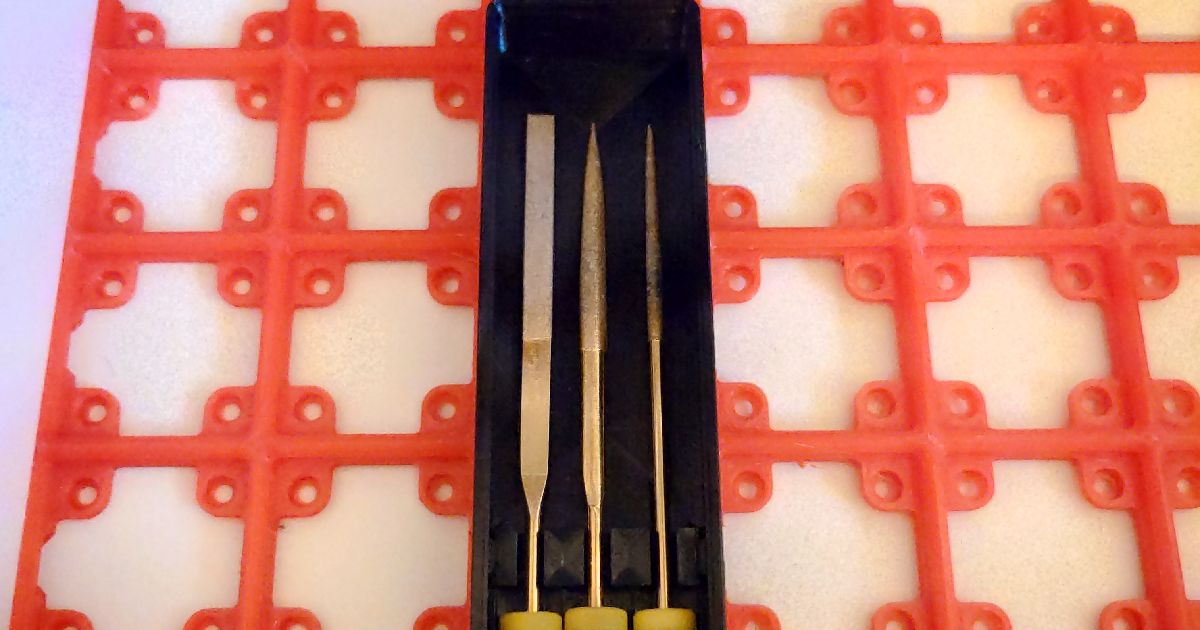 Gridfinity Needle File Tray for 3 Files by Blomblo | Download free STL ...