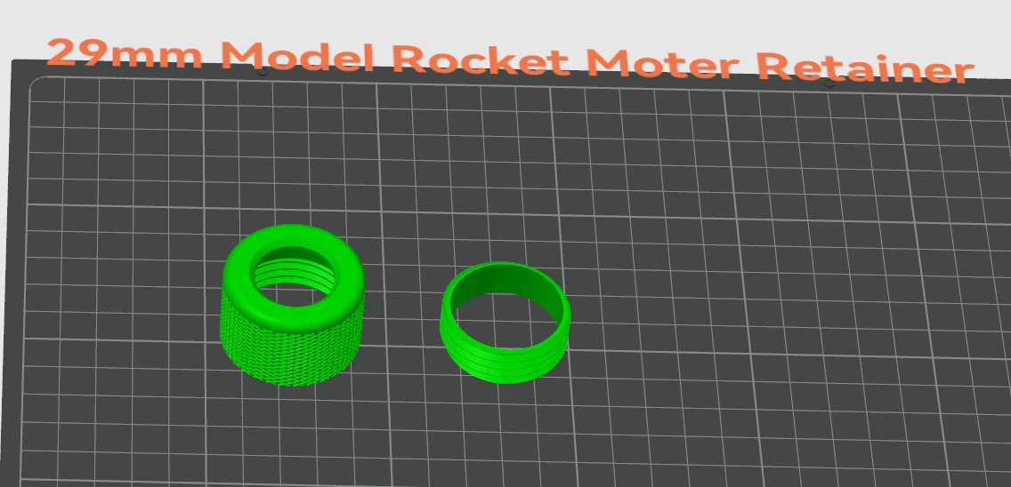 Model Rocket 29mm Motor Retainer Cap and Ring by David Frey | Download ...