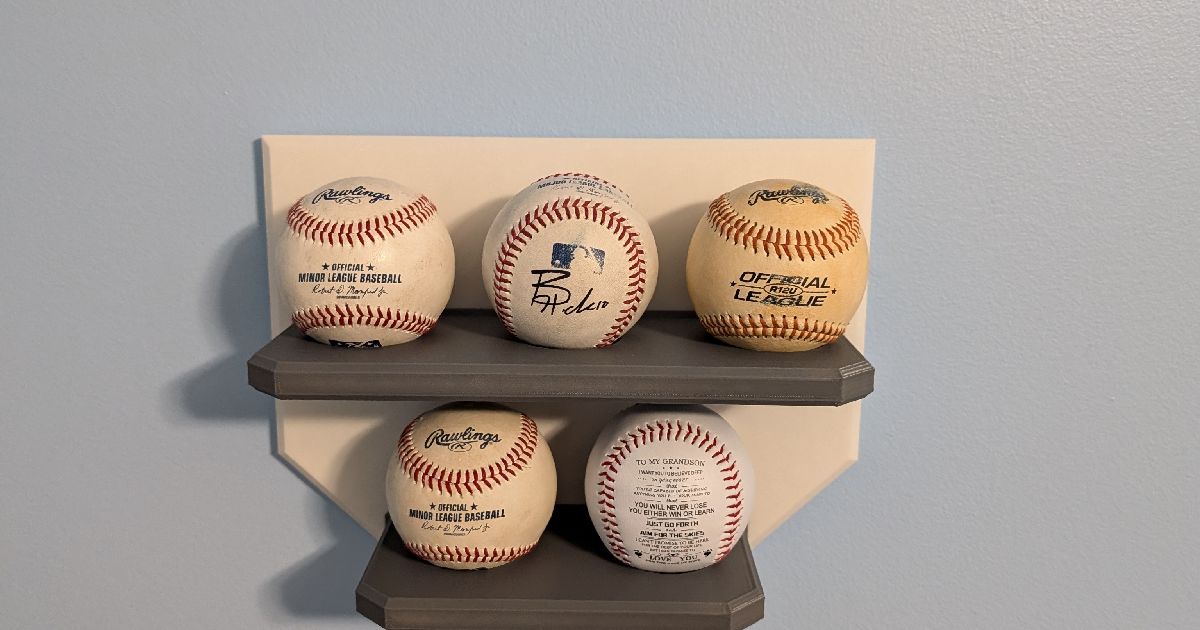 Baseball wall mount by VaultDad | Download free STL model | Printables.com