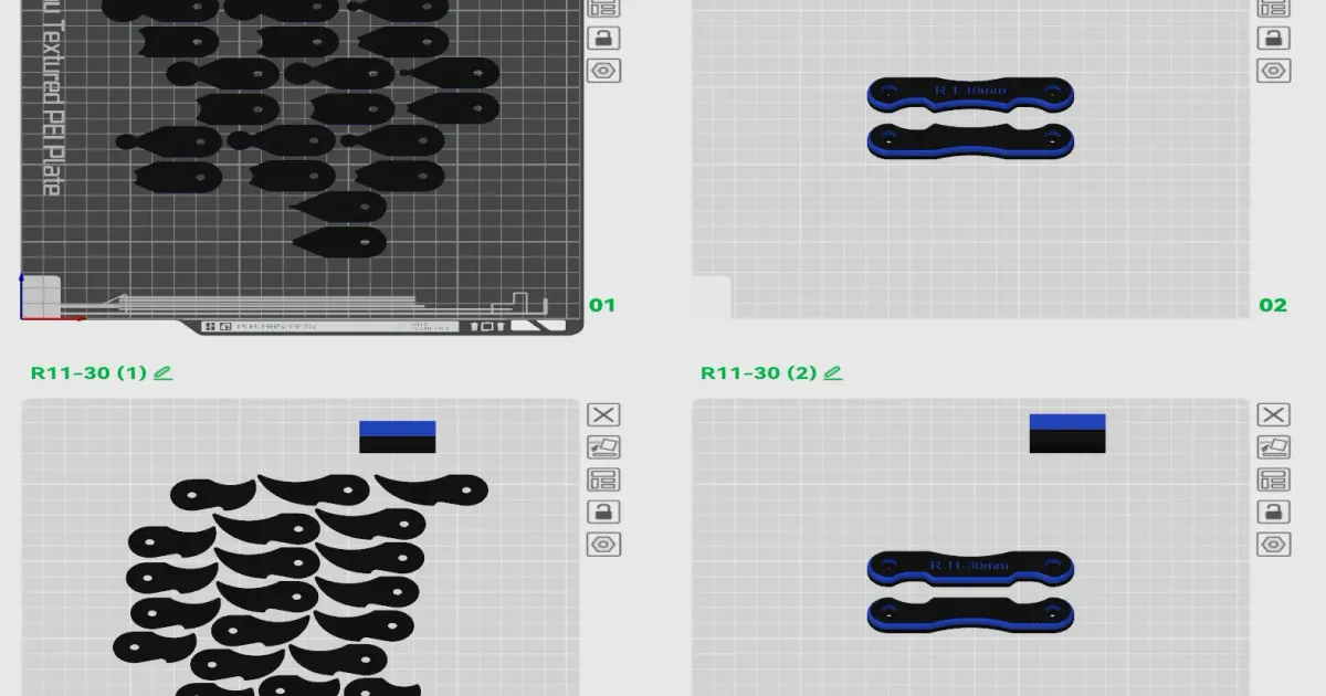 Radius gauges 1-10mm & 11-30mm (.3MF > .STL Conversion) by AstroLabs ...