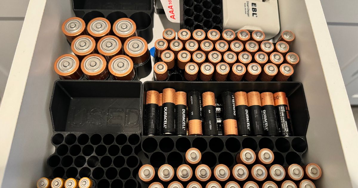 Battery Organizers (AA/AAA/D) by BMC3D | Download free STL model ...