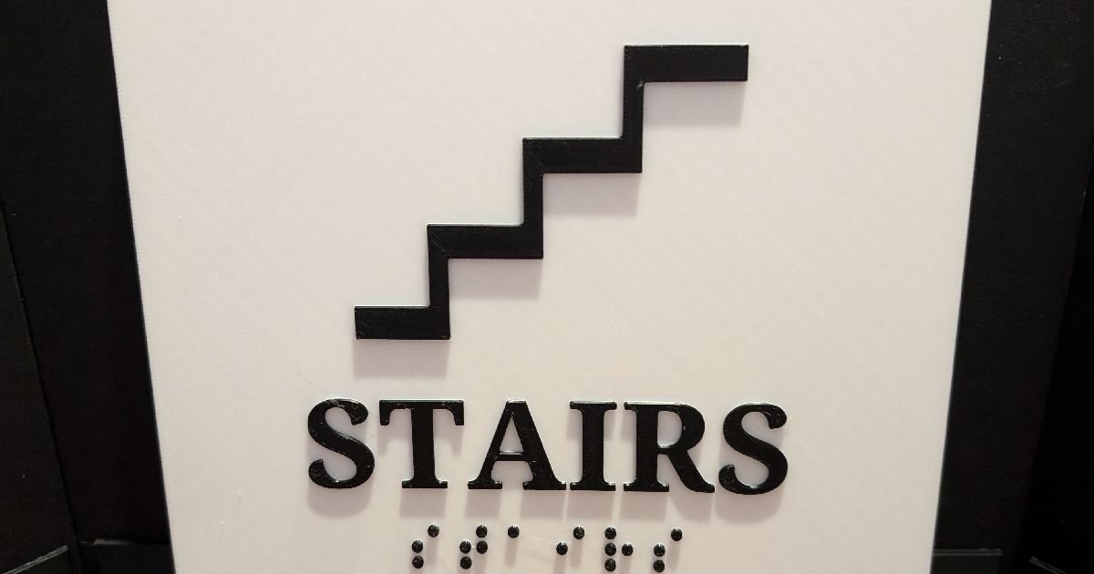 Stairs Wall Sign with Braille by PrinterMcgee | Download free STL model ...