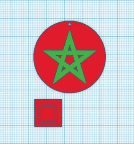 Morocco Flag Keychain by Noemi | Download free STL model | Printables.com