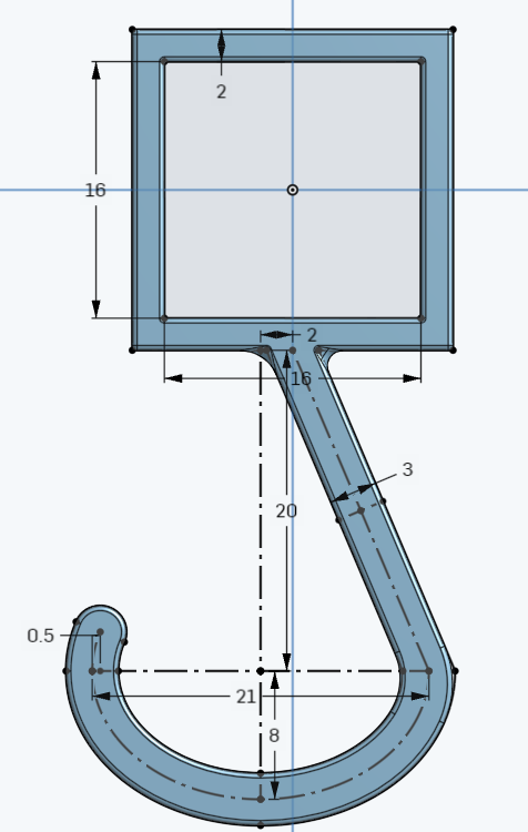 Square Hook by Gausk | Download free STL model | Printables.com