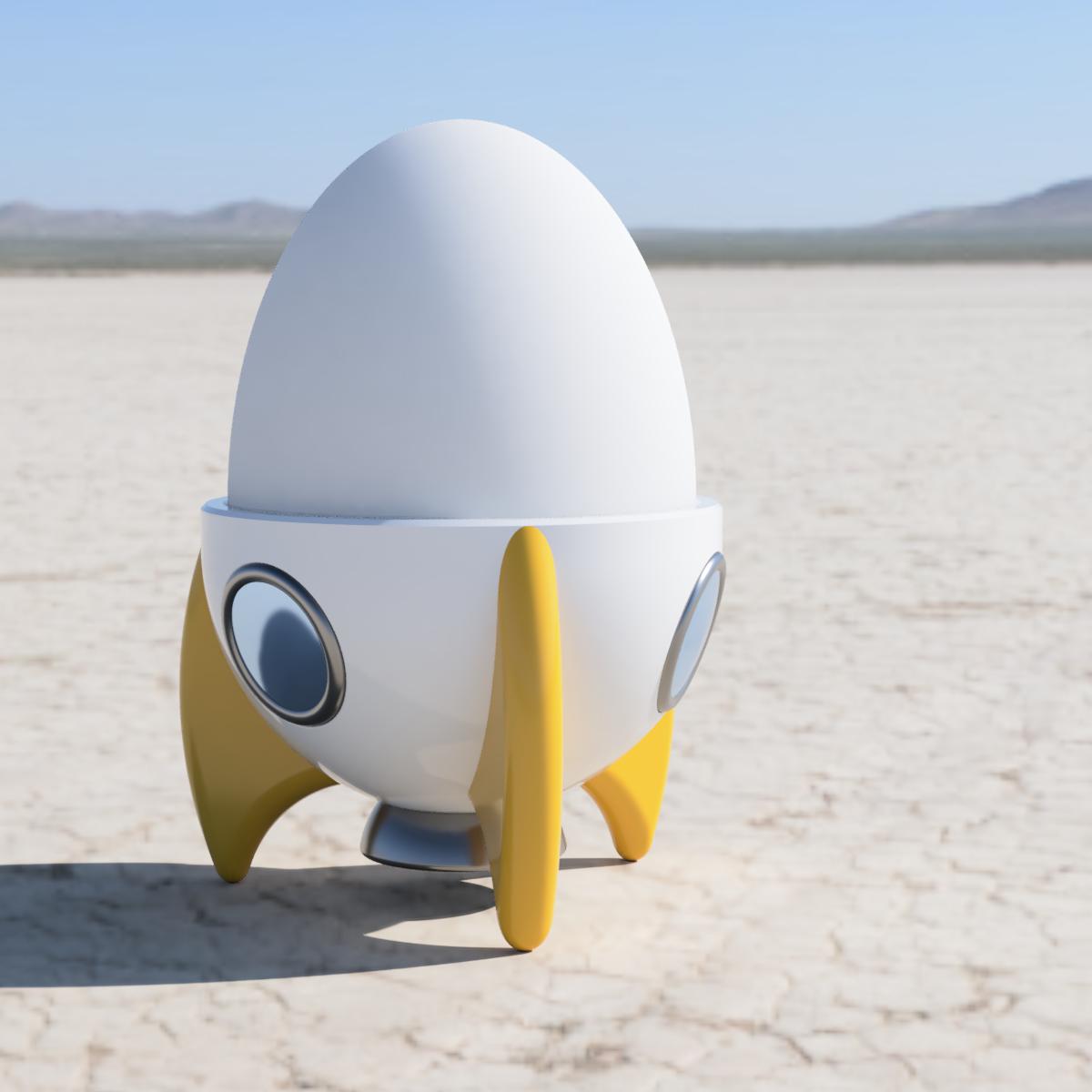 Egg Cup Rocket Ship (Multi-Material) by Justin | Download free STL ...