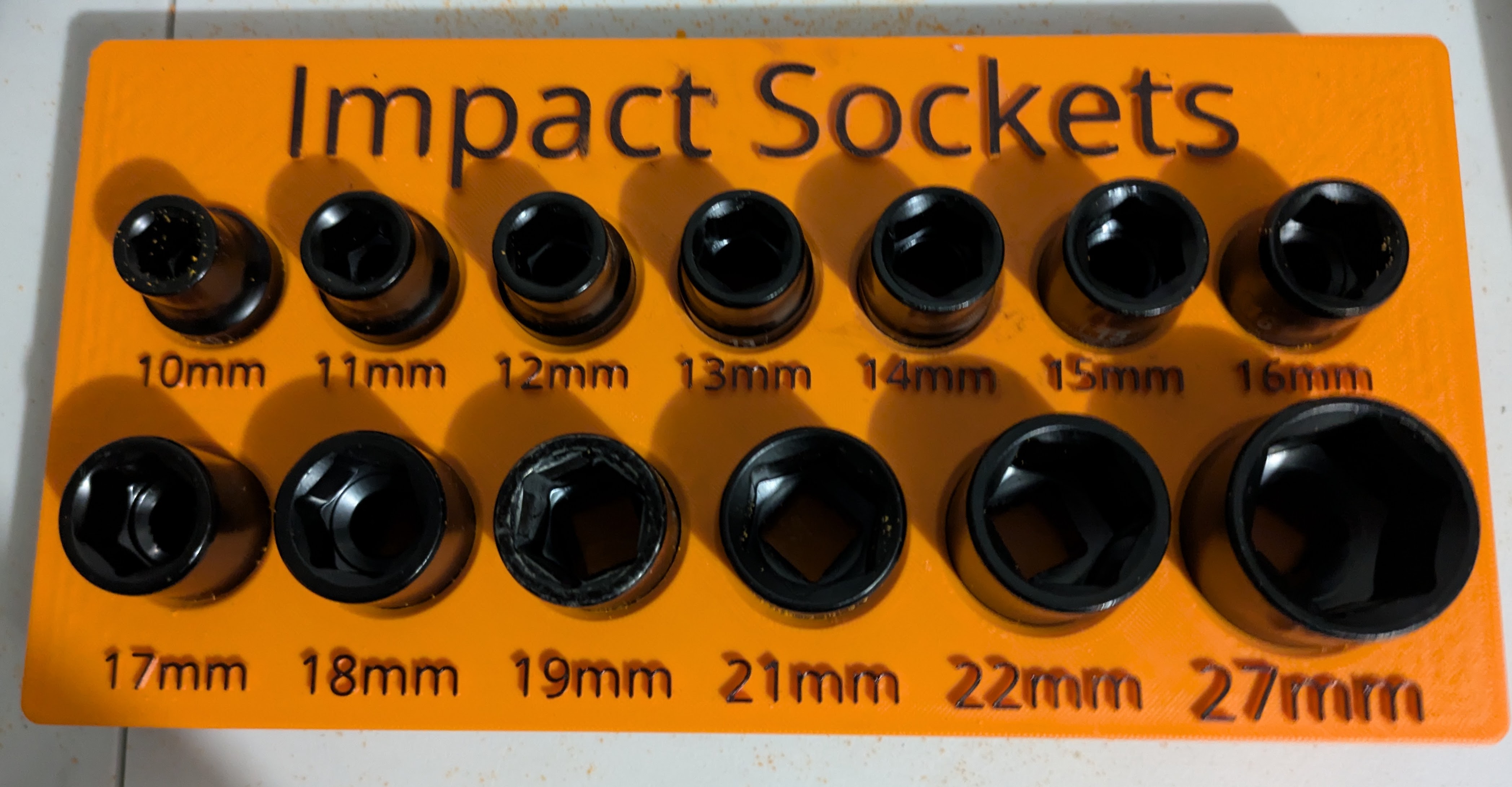 Gridfinity Harbor Freight Metric Impact Socket Holder by skelly ...