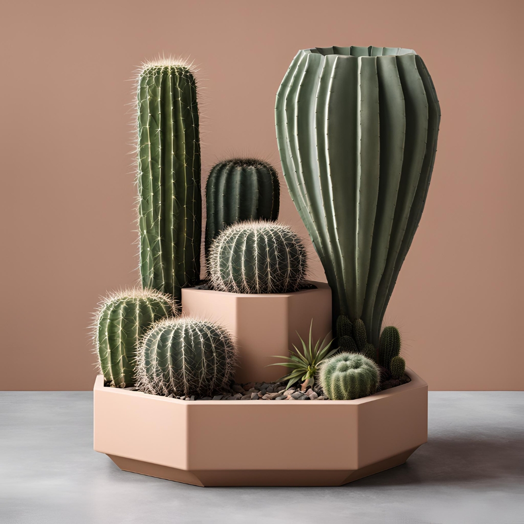 Octagonal Cacti Planter "Double-Decker" by Deltaprints | Printables Store