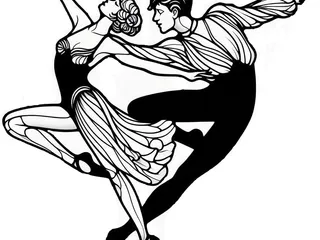 Stencil, wall art: Dancers by Nina Máčová | Download free STL model ...