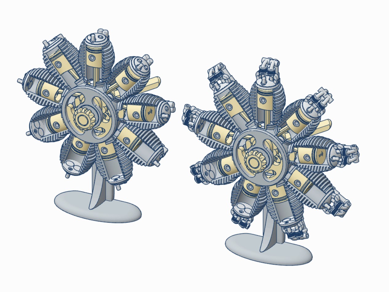 9 Cylinder Radial Engine by Bootjevaarder | Download free STL model ...