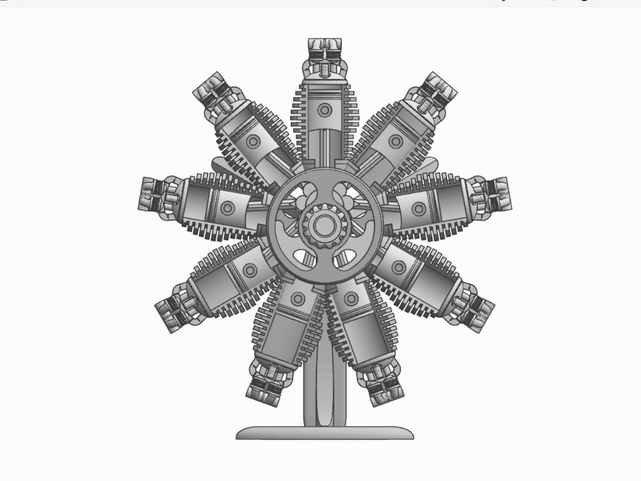 9 Cylinder Radial Engine by Bootjevaarder | Download free STL model ...