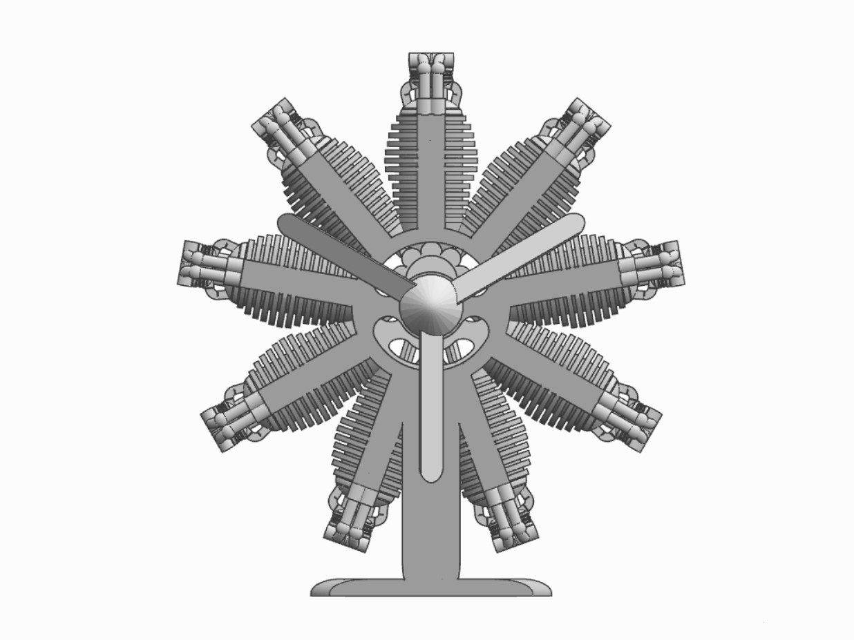9 Cylinder Radial Engine by Bootjevaarder | Download free STL model ...