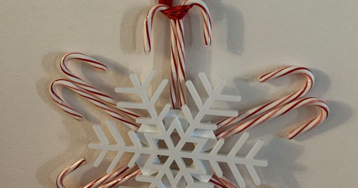 Candy Cane Snowflake Decorations by MiCTLaN | Download free STL model ...