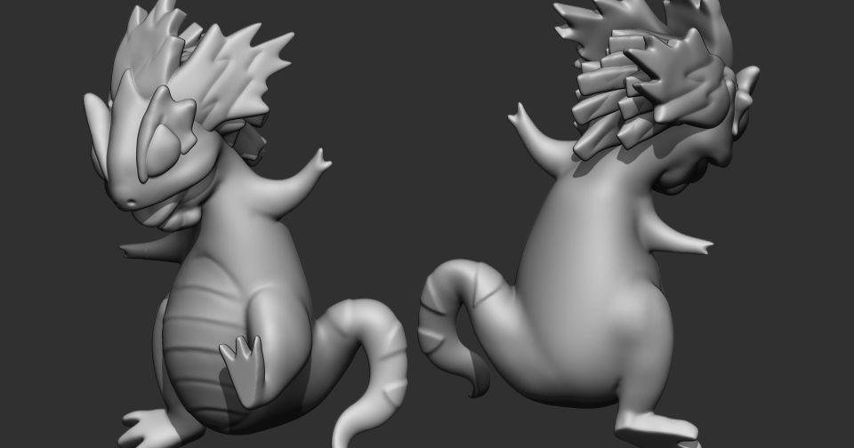 Tuxemon cute fiery lizard - Agnite by Sanglorian | Download free STL ...