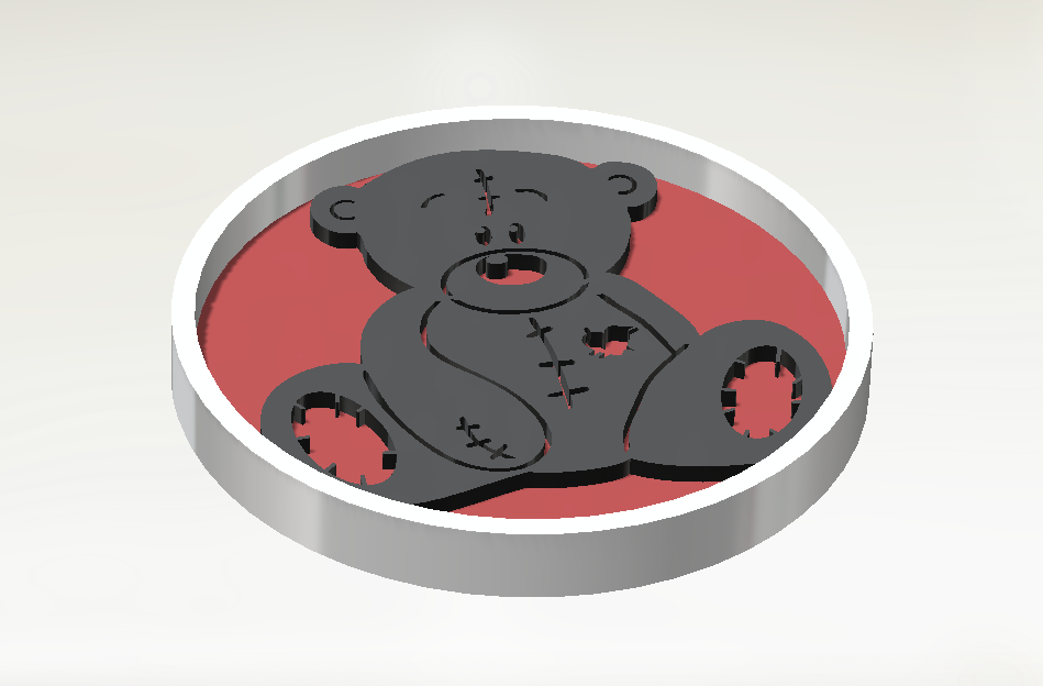A single-cup coaster with teddy bear by yurfeus | Download free STL ...