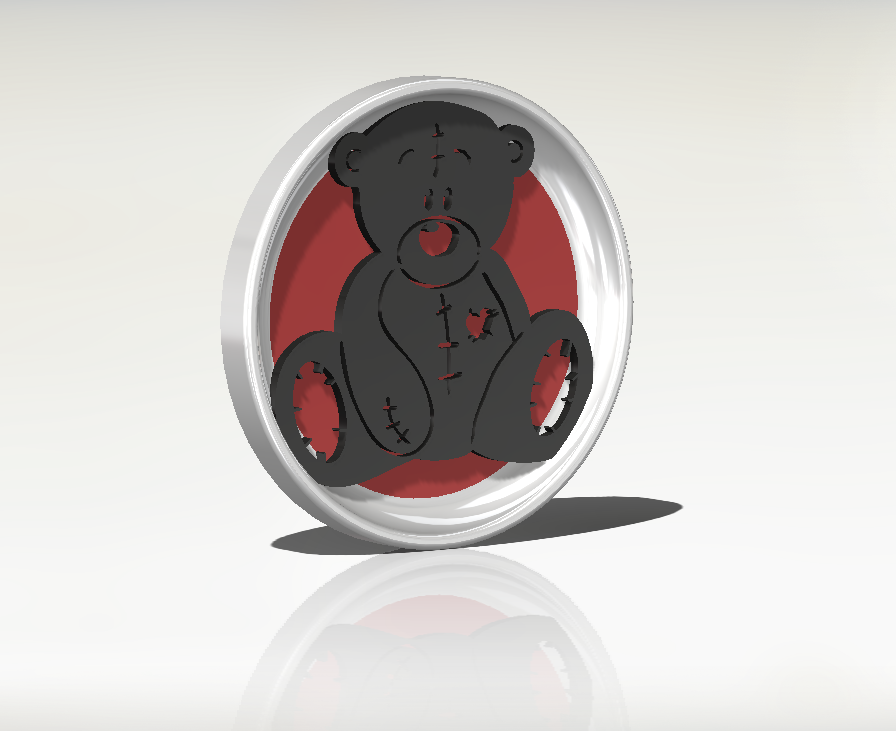 A single-cup coaster with teddy bear by yurfeus | Download free STL ...
