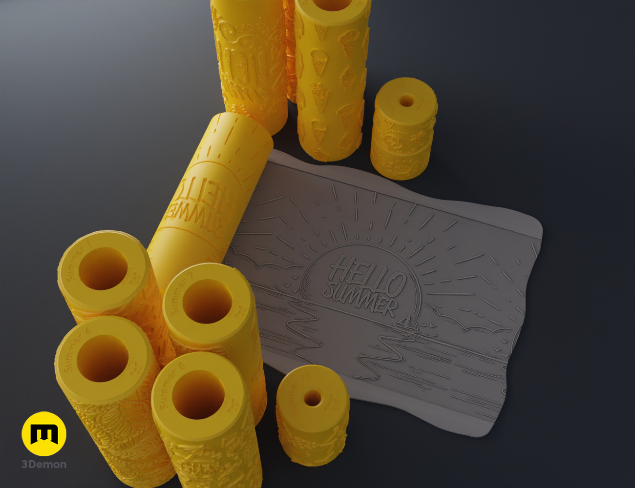 Summer Texture Rollers by 3Demon's Texture Rollers | Download free STL ...