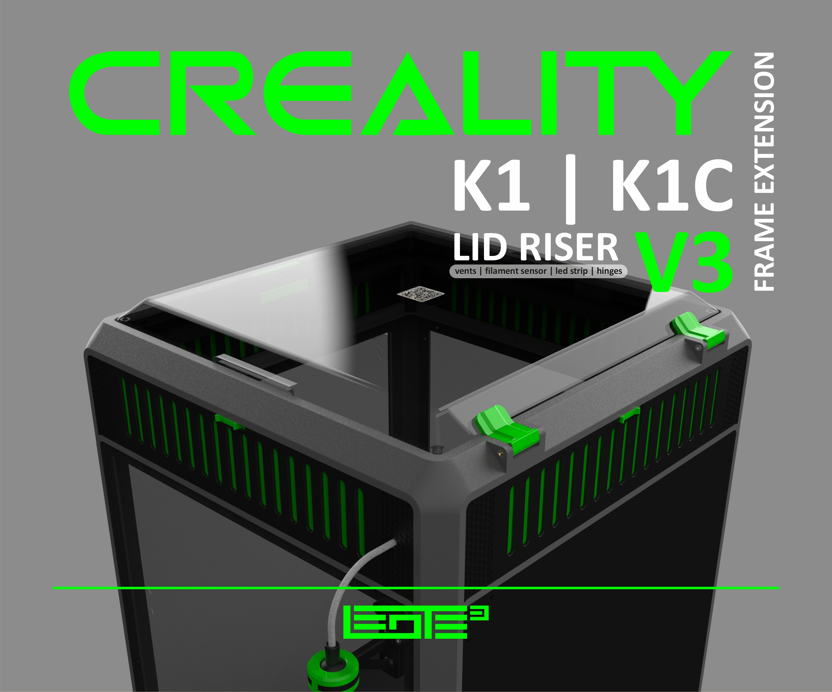 CREALITY K1 | K1C LID RISER V3 [FRAME EXTENSION KIT] da LEOTE3D | Scarica il modello STL ...