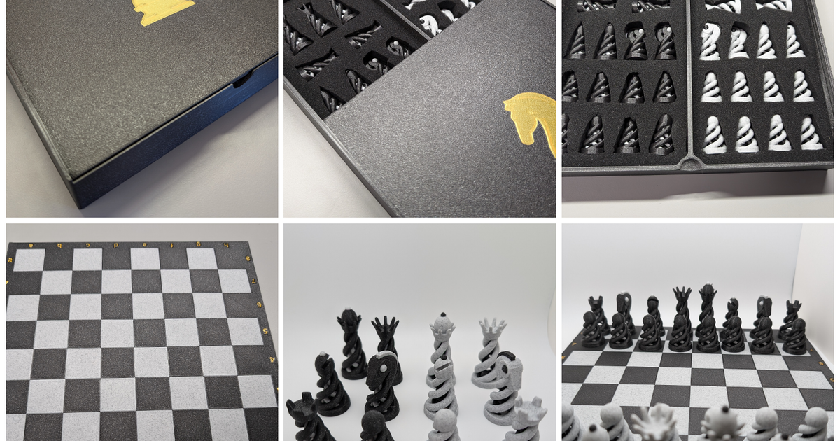 Multicolor Chess Board and Box by Oak | Download free STL model ...