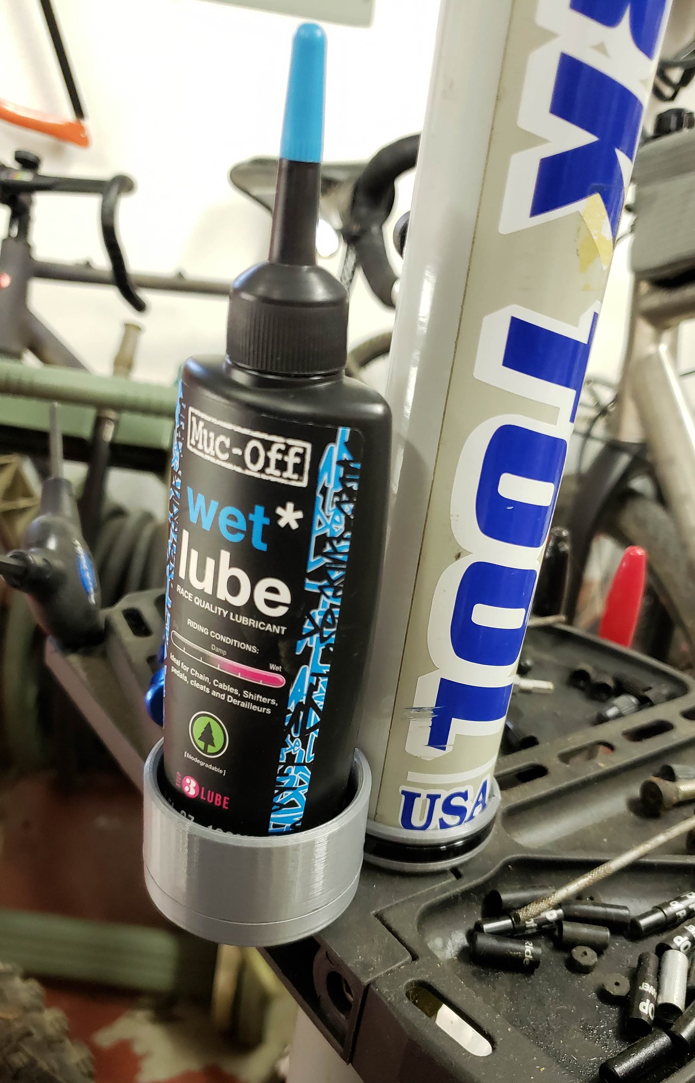 Bicycle repair stand lube bottle holder by Cheese | Download free STL ...