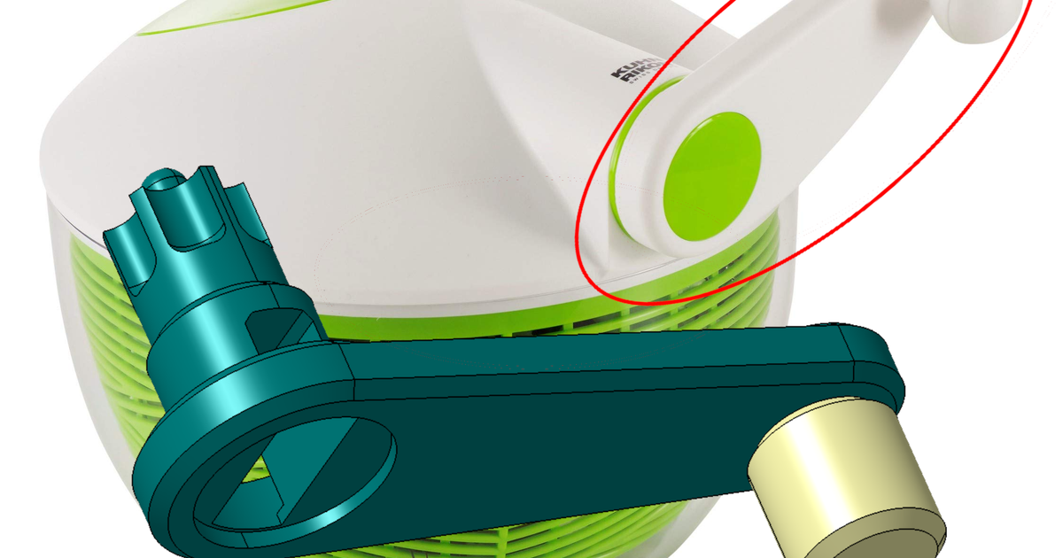 Khun Rikon Salad spinner handle by Hugo Mlg | Download free STL model ...