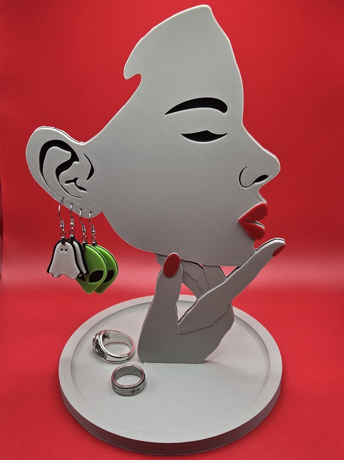 Woman Profile Earring Display Stand by Javier Rizzo | Download free STL ...