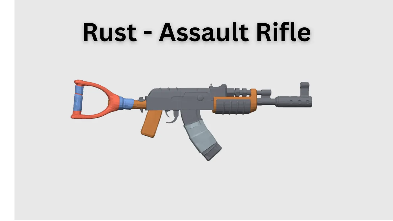 Assault Rifle - RUST by lookawilduser | Download free STL model | Printables.com