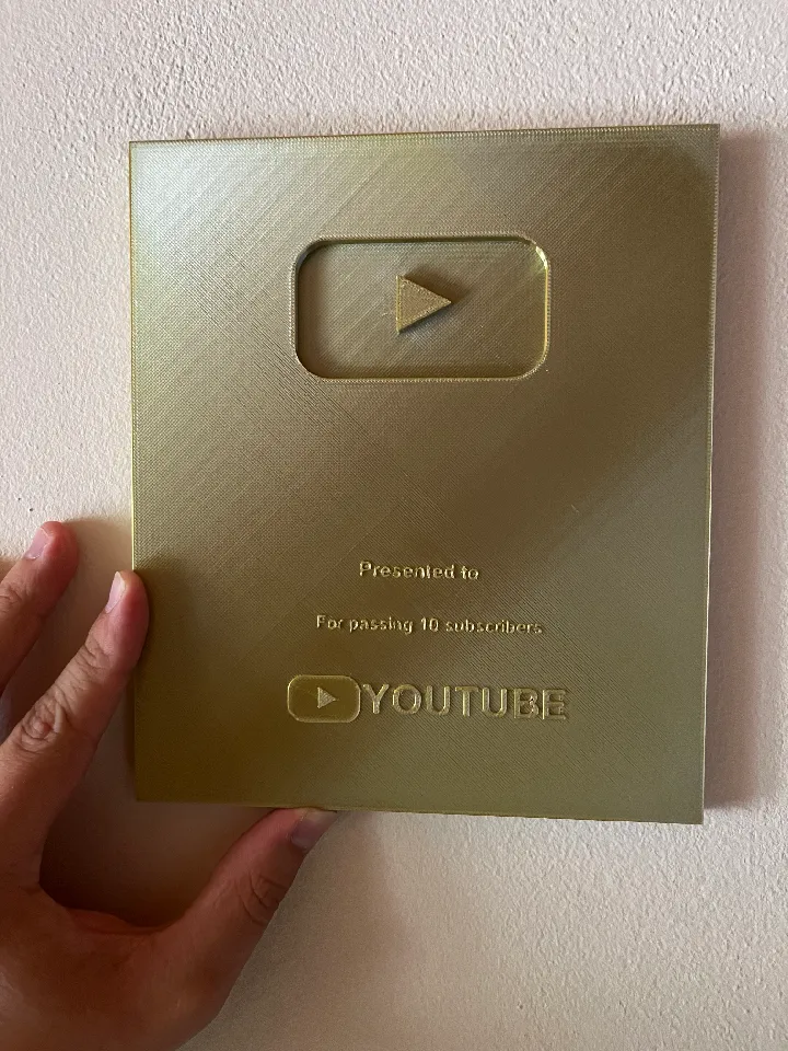 Youtube Gold Play Button by metrogons | Download free STL model ...