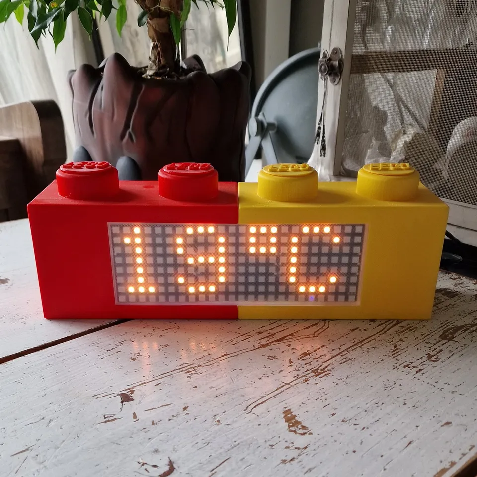 Lego NeoPixel Clock with thermometer by John Pauw | Download free STL ...