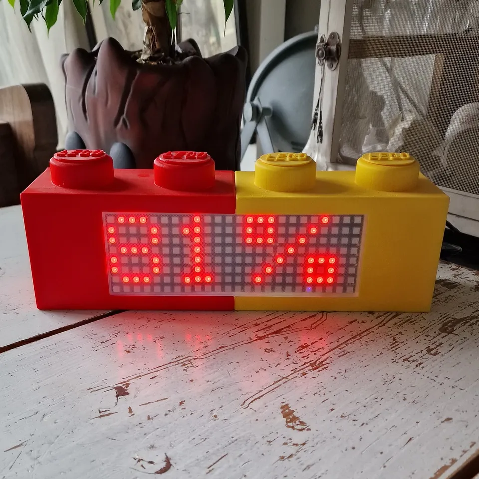 Lego NeoPixel Clock with thermometer by John Pauw | Download free STL ...
