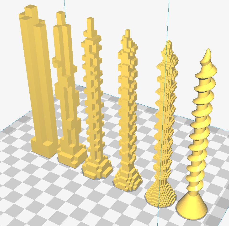 High to Low Res Screw by VikKon | Download free STL model | Printables.com