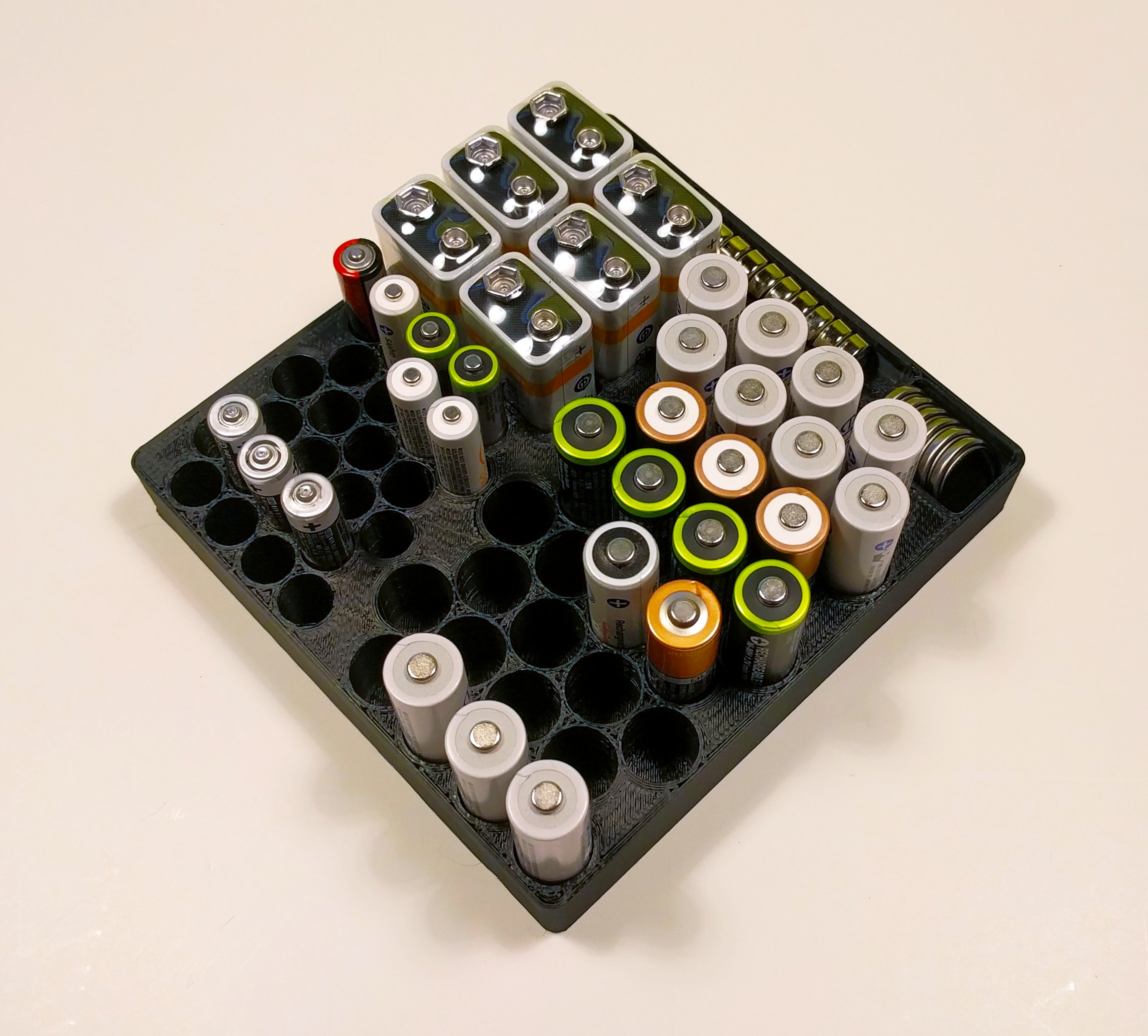 Compact Battery Organizer Storage Box for AA AAA 9V CR2032 LR44 LR41 ...