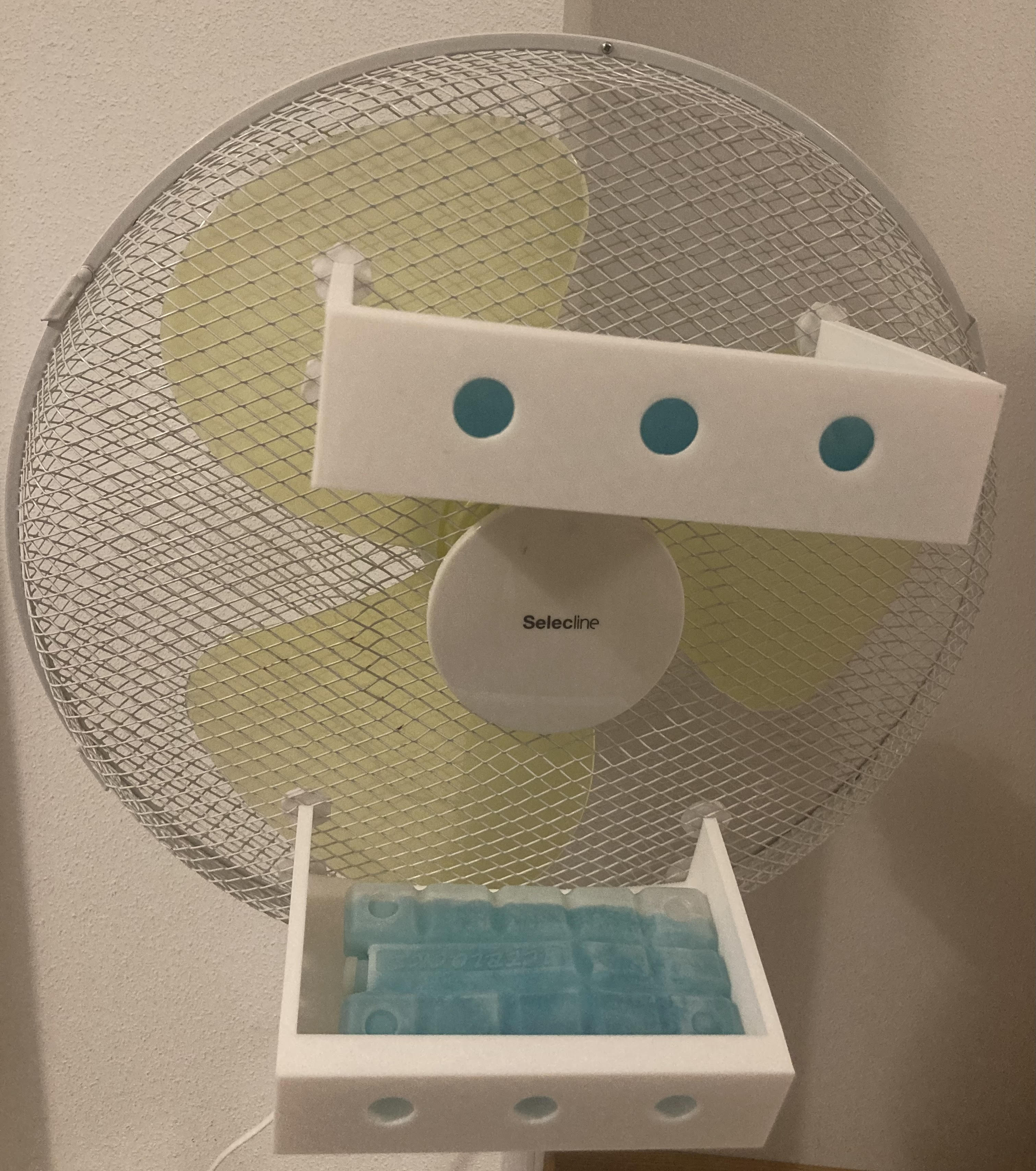 Ice block mount for standing / pedestal fan ventilador de pie soporte ...